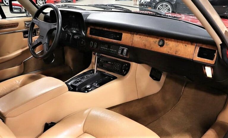 V12-powered 1986 Jaguar XJS coupe in Sebring Red and tan