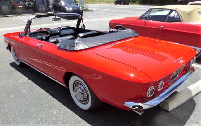 Pick of the Day: 1962 Chevrolet Corvair convertible in bright Roman Red